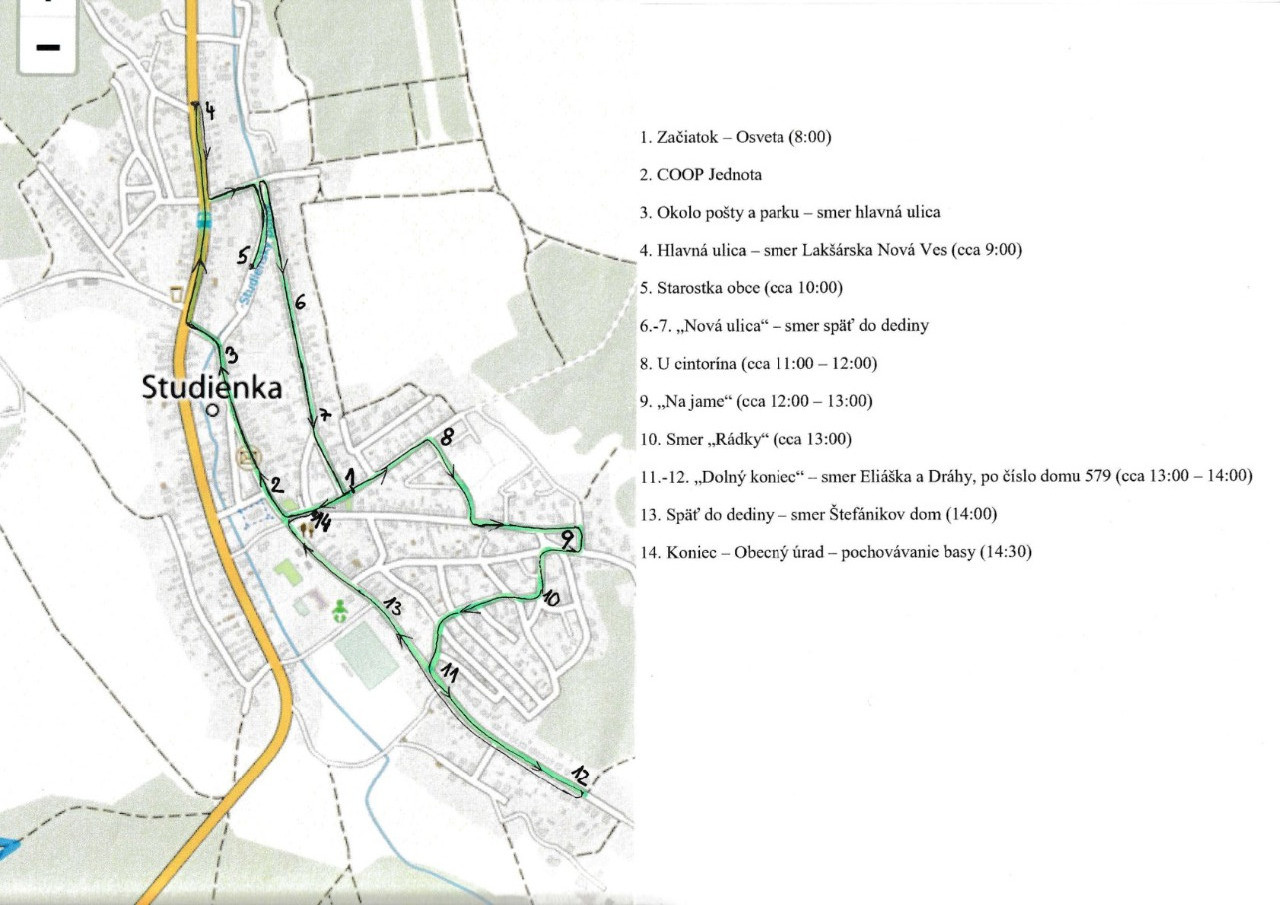 Fašiang v Hasprúnke + Mapa pochodu :: Studienka